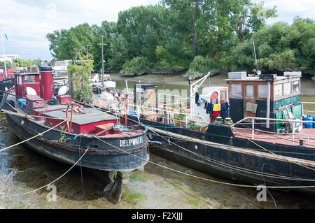 Boat houses in Victoria Steps Quay, High Street, Brentford, Borough of ...