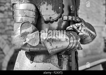 Detail of an old rusty medieval armor Stock Photo - Alamy