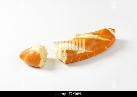Soft white bread roll on white background Stock Photo - Alamy