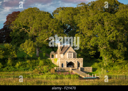 Crom Castle Boathouse along Upper Lough Erne, Northern Ireland, UK ...