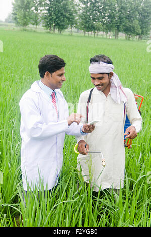2 indian Doctor and rural farmer Farm Plants Spraying Stock Photo - Alamy