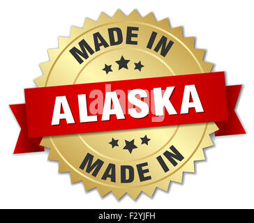 Alaska - made in red vintage isolated label Stock Photo - Alamy
