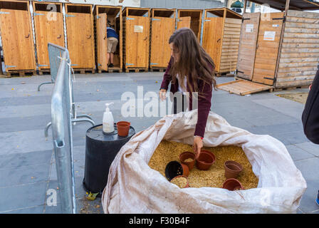 Toilet, Outside toilet, girl using an outdoor toilet Stock Photo - Alamy