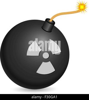 Nuclear bomb isolated on white background. Atomic rocket air bomb ...