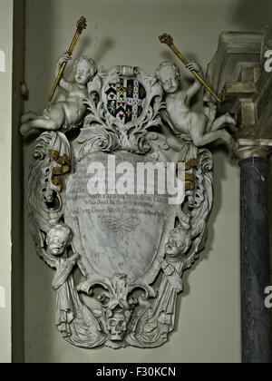 Otterden, Church of St Lawrence, Kent. Monument to Sir Justinian Lewin ...