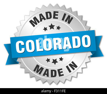 made in Colorado blue round vintage stamp Stock Photo - Alamy