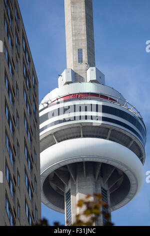 The CN Tower is a communications and observation tower in Downtown ...
