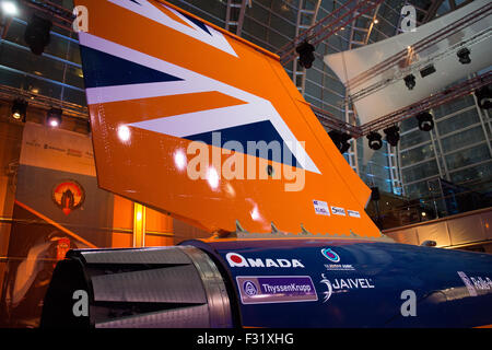 The Bloodhound SSC race car exhibited at East Winter Garden, Canary ...