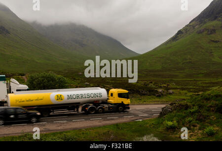 Morrisons fuel tanker travelling through the Midlands in the UK Stock ...