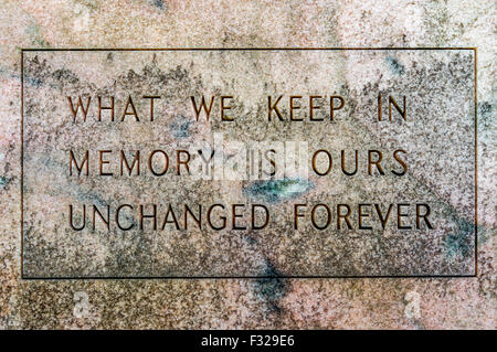 Grave Marker Inscription at Forest Park Cemetery Stock Photo - Alamy