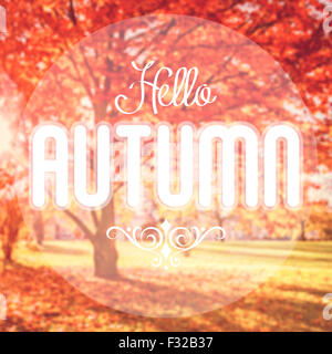 hello autumn card with fresh red apples on white background top view ...