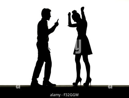 Picture presenting the loud family argument Stock Photo - Alamy