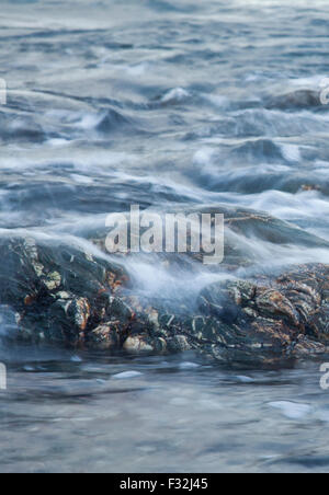 Fresh Sea Ocean Waves washing yellow sand background Stock Photo - Alamy