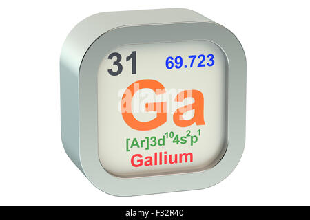 Gallium Ga chemical element. Gallium Sign with atomic number. Chemical ...