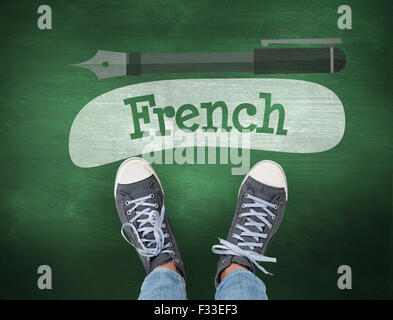 French against green chalkboard Stock Photo - Alamy