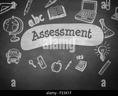 Assessment against black background Stock Photo - Alamy