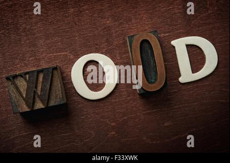 Aging word written on wood block. Aging text on wooden table for your ...
