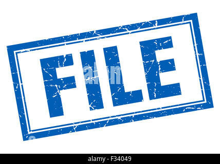 File blue square grungy stamp isolated on white background Stock Photo ...
