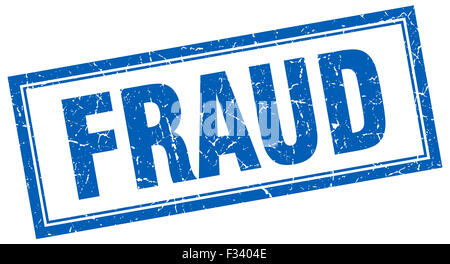 fraud blue square grunge stamp on white Stock Photo - Alamy