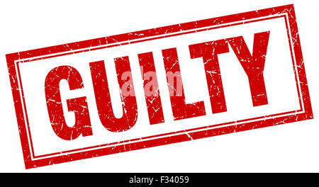 not guilty red square grunge stamp on white Stock Photo - Alamy