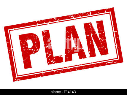plan b red square grunge stamp on white Stock Photo - Alamy