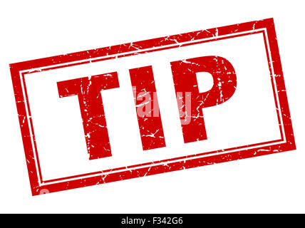 tip red square grungy vintage isolated stamp Stock Photo - Alamy