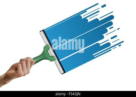 Composite image of hand using wiper Stock Photo - Alamy