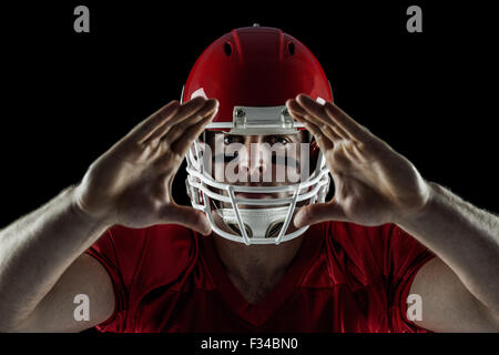 American football player making hand gesture Stock Photo - Alamy