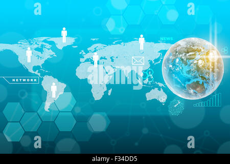 Earth globe with molecule Stock Photo - Alamy
