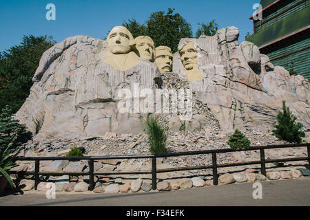 Mount Rushmore in Lego at Legoland Billund resort in Denmark Stock ...