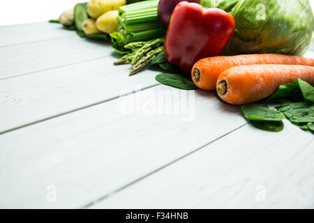 Line of vegetables on table Stock Photo - Alamy