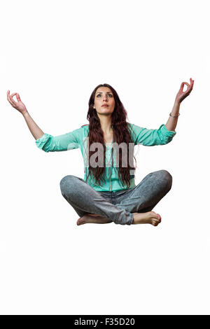 Full length of woman levitating Stock Photo - Alamy