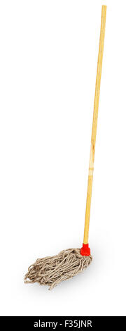 Old Mop Isolated on White Background Stock Photo - Alamy