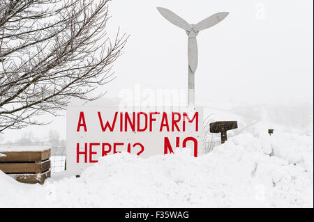 Anti wind farm sign No Giant Wind Turbines Here near Blackcraig Hill ...