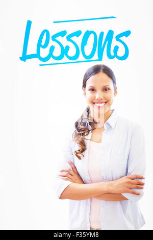 Lessons against white background with vignette Stock Photo - Alamy