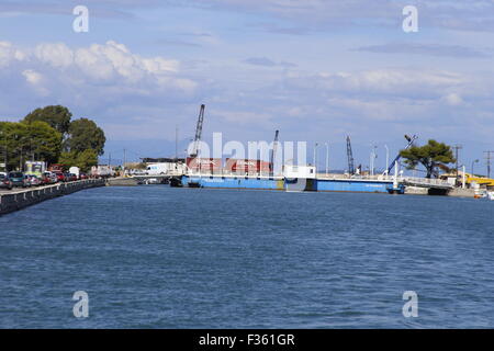 Greece, Lefkas, canal, Floating, bridge, Santa Maura,, Griechenland ...