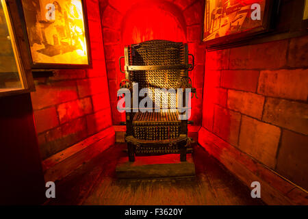 The Inquisition Chair exhibited in the Torture Museum in Amsterdam, The ...