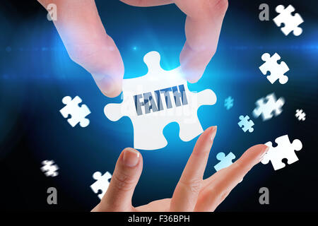 Faith against blue background with vignette Stock Photo - Alamy