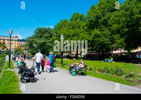 Mariatorget, park square, Södermalm district, Stockholm, Sweden Stock ...