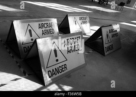 Danger Aircraft Armed warning sign RAF Tornado GR4 fighter bombers with ...