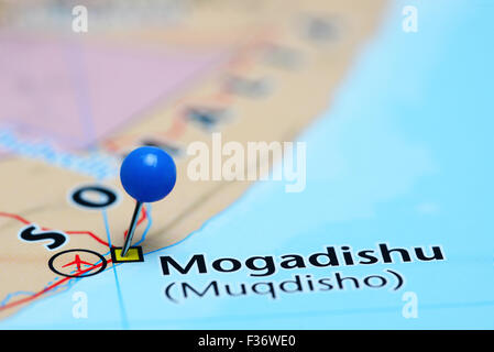 Mogadishu pinned on a map of Asia Stock Photo - Alamy