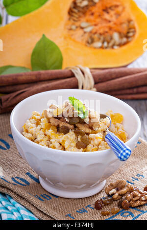 Rice porridge with pumpkin, honey and cinnamon. Healthy Breakfast ...