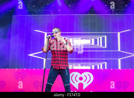 Singer Nick Jonas performs onstage at the 2015 iHeartRadio Music ...