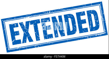 extended blue square grunge stamp on white Stock Photo - Alamy