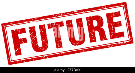 future red square grunge stamp on white Stock Photo - Alamy