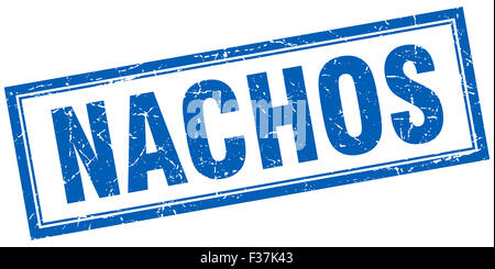 nachos blue square vintage grunge isolated sign Stock Photo - Alamy