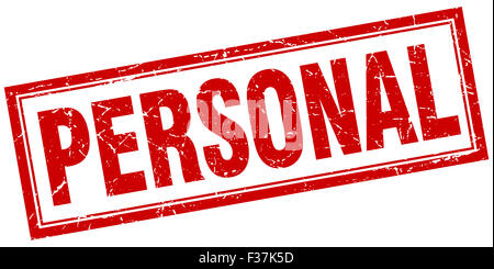 personal red square grunge stamp on white Stock Photo - Alamy