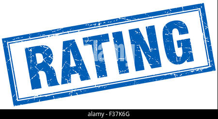 rating blue square grunge stamp on white Stock Photo - Alamy