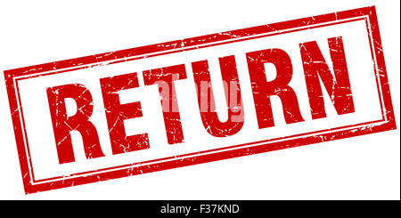 return red square grunge stamp on white Stock Photo - Alamy