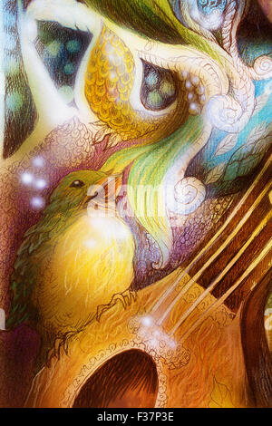 beautiful abstract colorful collage with music notes Stock Photo - Alamy